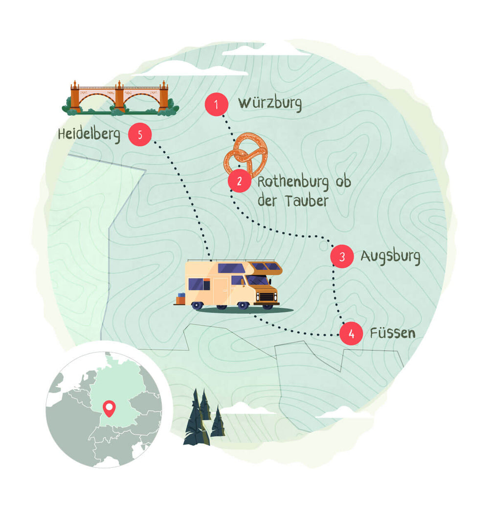 Camperroute Romantische Strasse – Shop Goboony